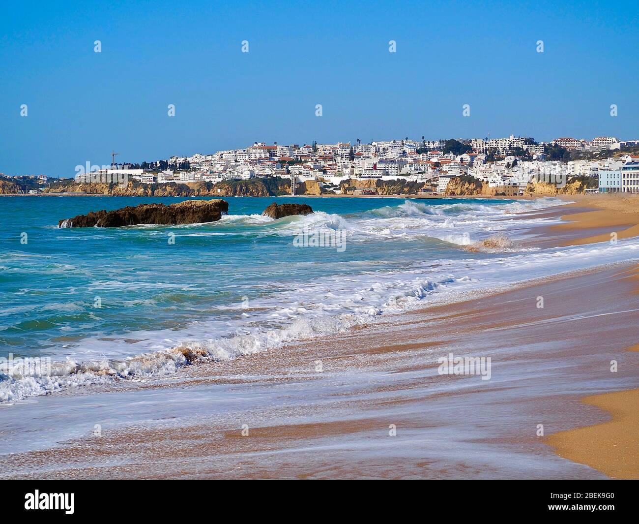 Beautiful cityscape of Albufeira at the Algarve coast of Portugal Stock ...