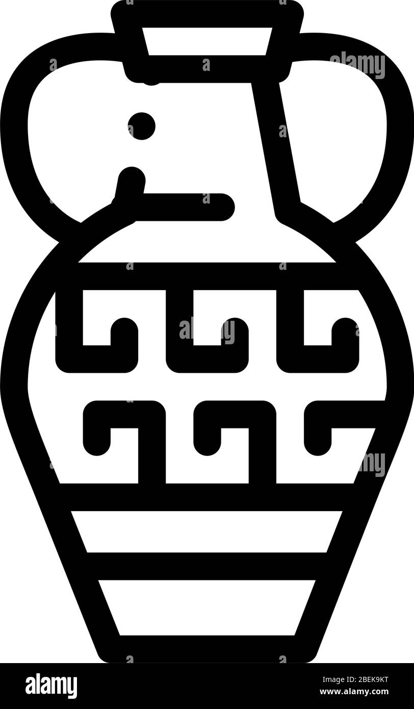 greek ornamental vase icon vector outline illustration Stock Vector ...
