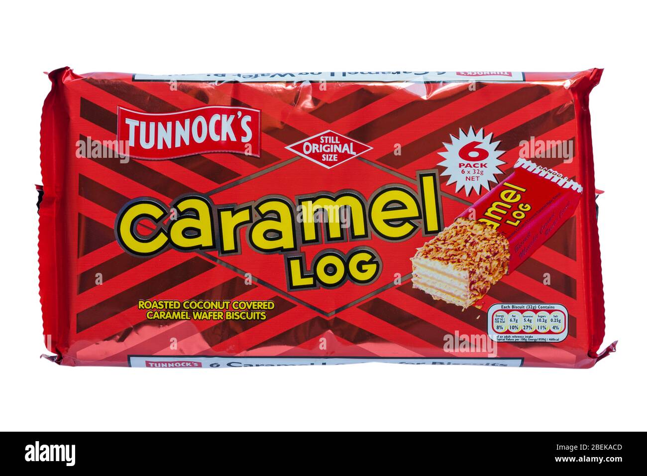 Caramel log wafer biscuit Cut Out Stock Images & Pictures - Alamy