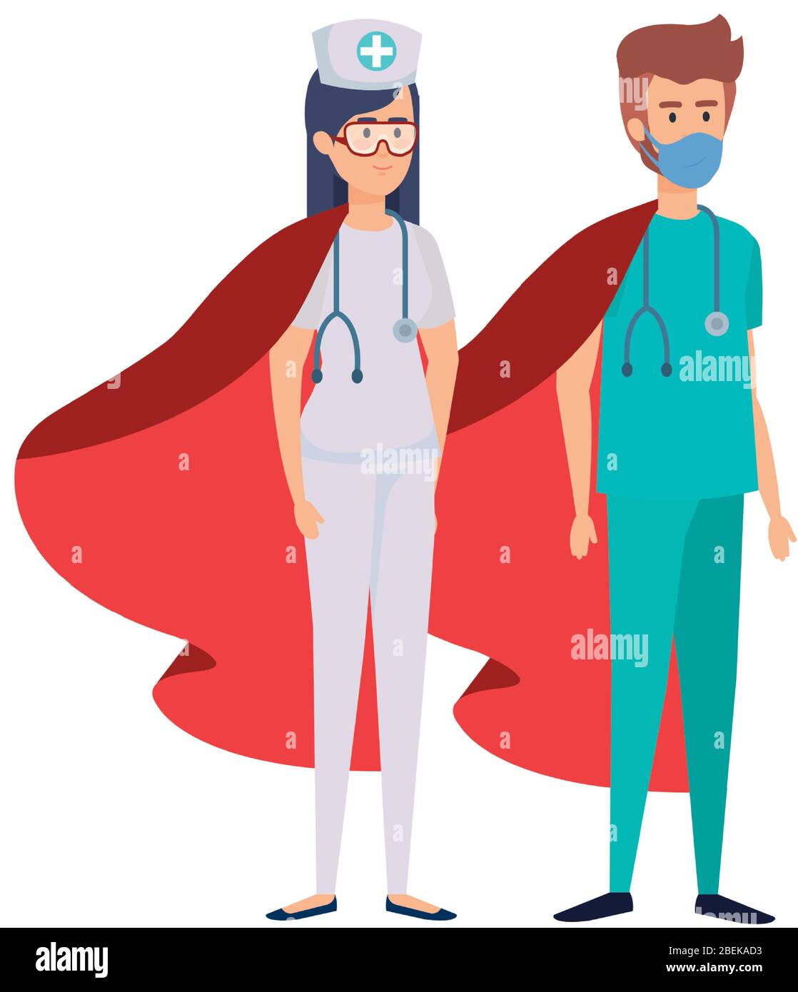 super nurse and paramedic with hero cloak Stock Vector Image & Art - Alamy
