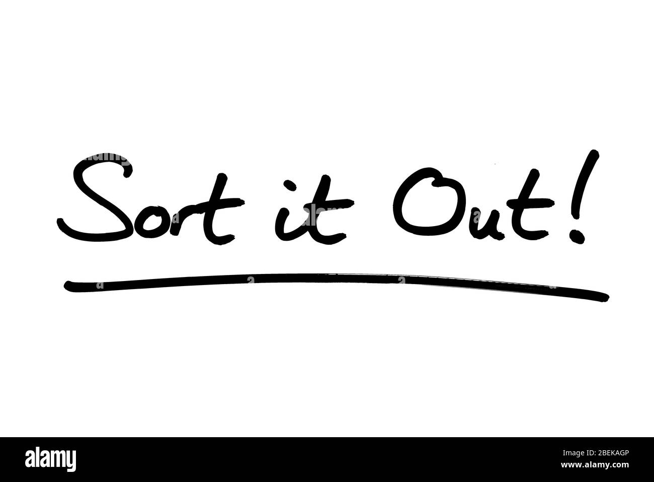 Sort it Out! handwritten on a white background Stock Photo - Alamy