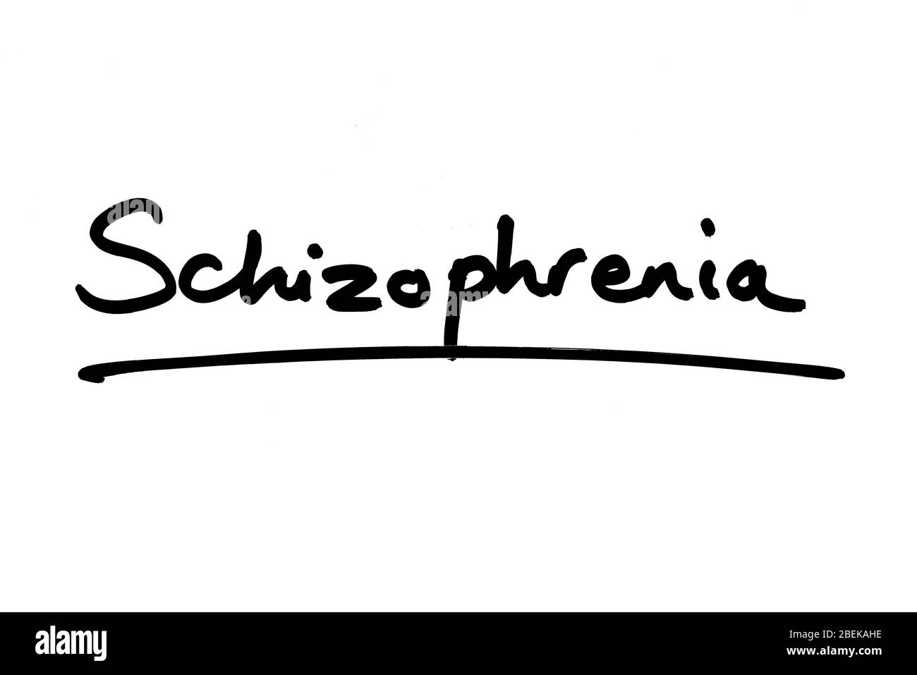 Schizophrenia handwritten on a white background Stock Photo - Alamy