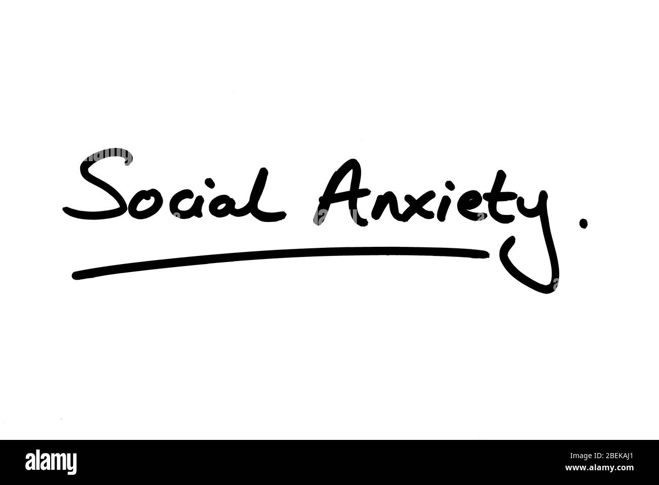 Social Anxiety handwritten on a white background Stock Photo - Alamy