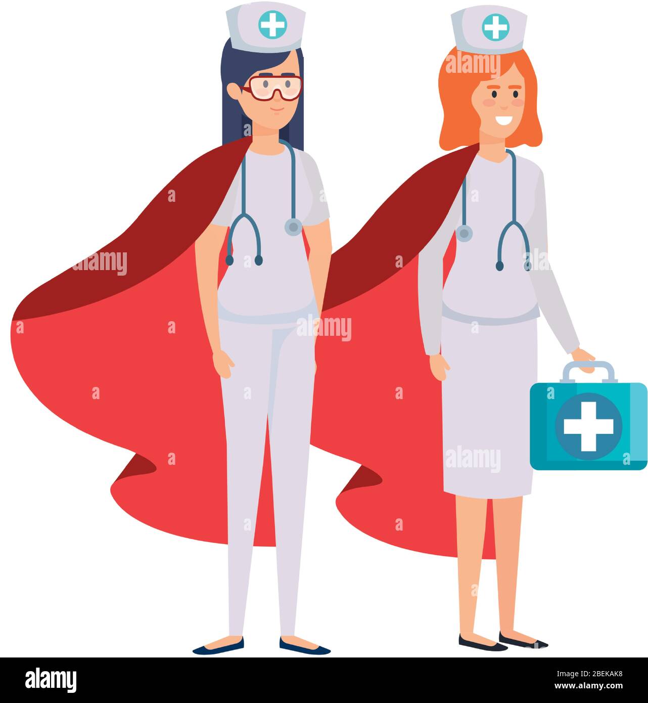 super nurses with hero cloak isolated icon Stock Vector Image & Art - Alamy