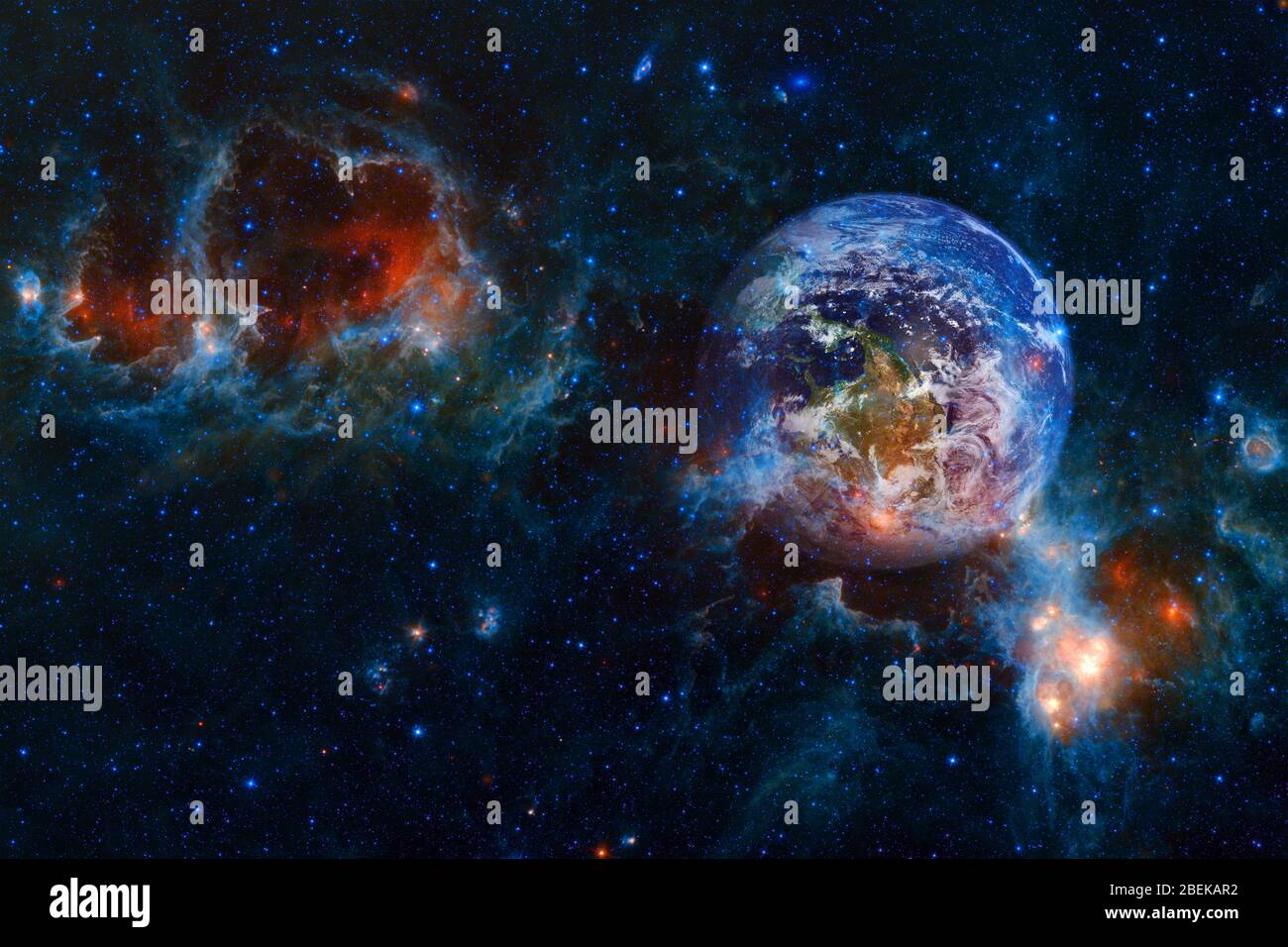 Planet Earth in outer space. Elements of this image furnished by NASA ...