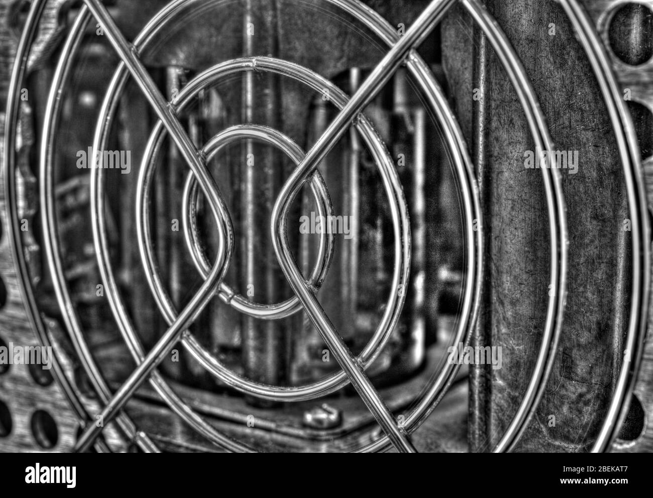 Rear panel of a high frequency power amplifier with vacuum tubes in ...