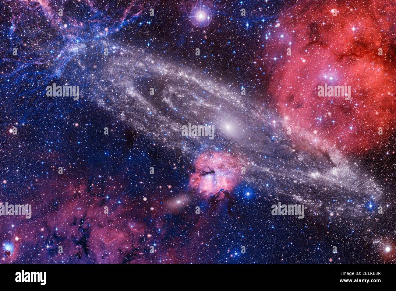 Universe scene with stars and galaxies in deep space showing the beauty ...