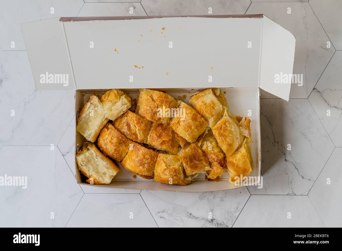 Take Away Burek Bosnian Borek Manti Pastry with Potatoes in Plastic Box ...