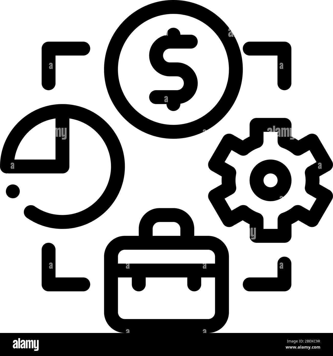 connection of work time and money icon vector outline illustration ...