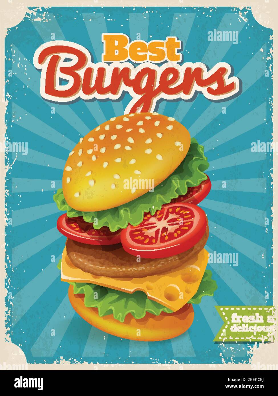 American style burgers Stock Vector Images - Alamy