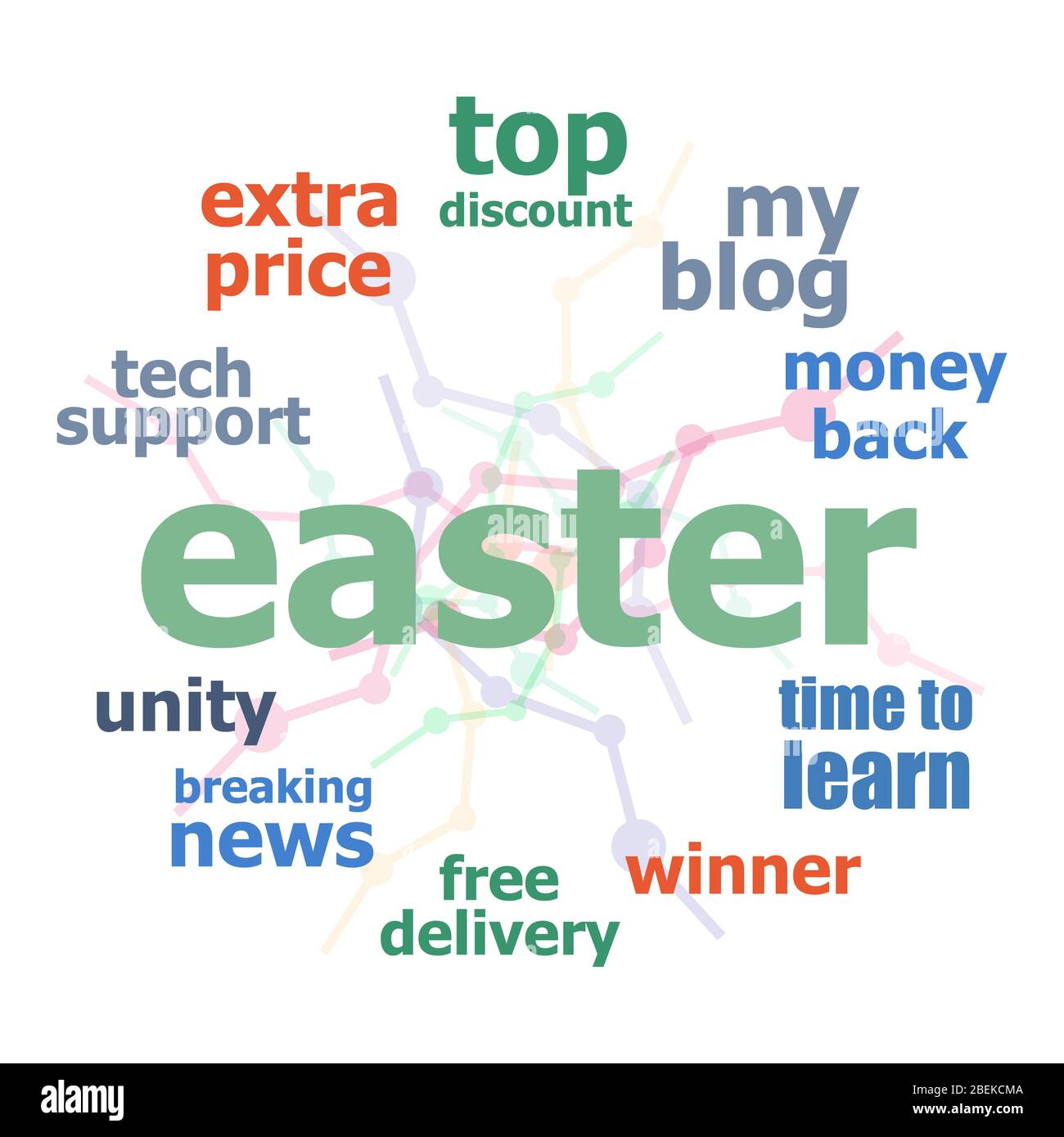 Text Happy Easter. Holiday concept . Word cloud collage. Background ...