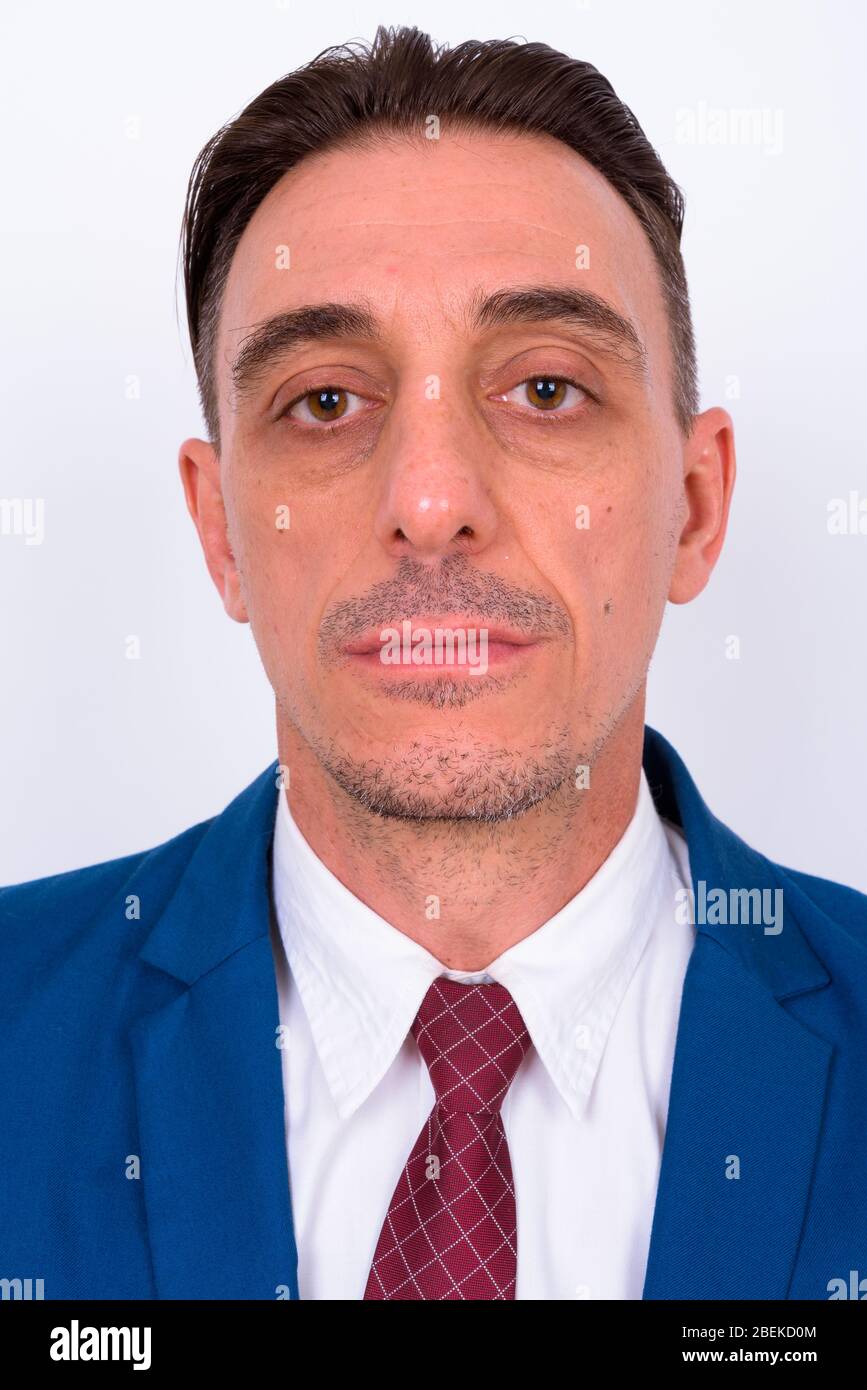 Mature handsome Italian businessman against white background Stock ...
