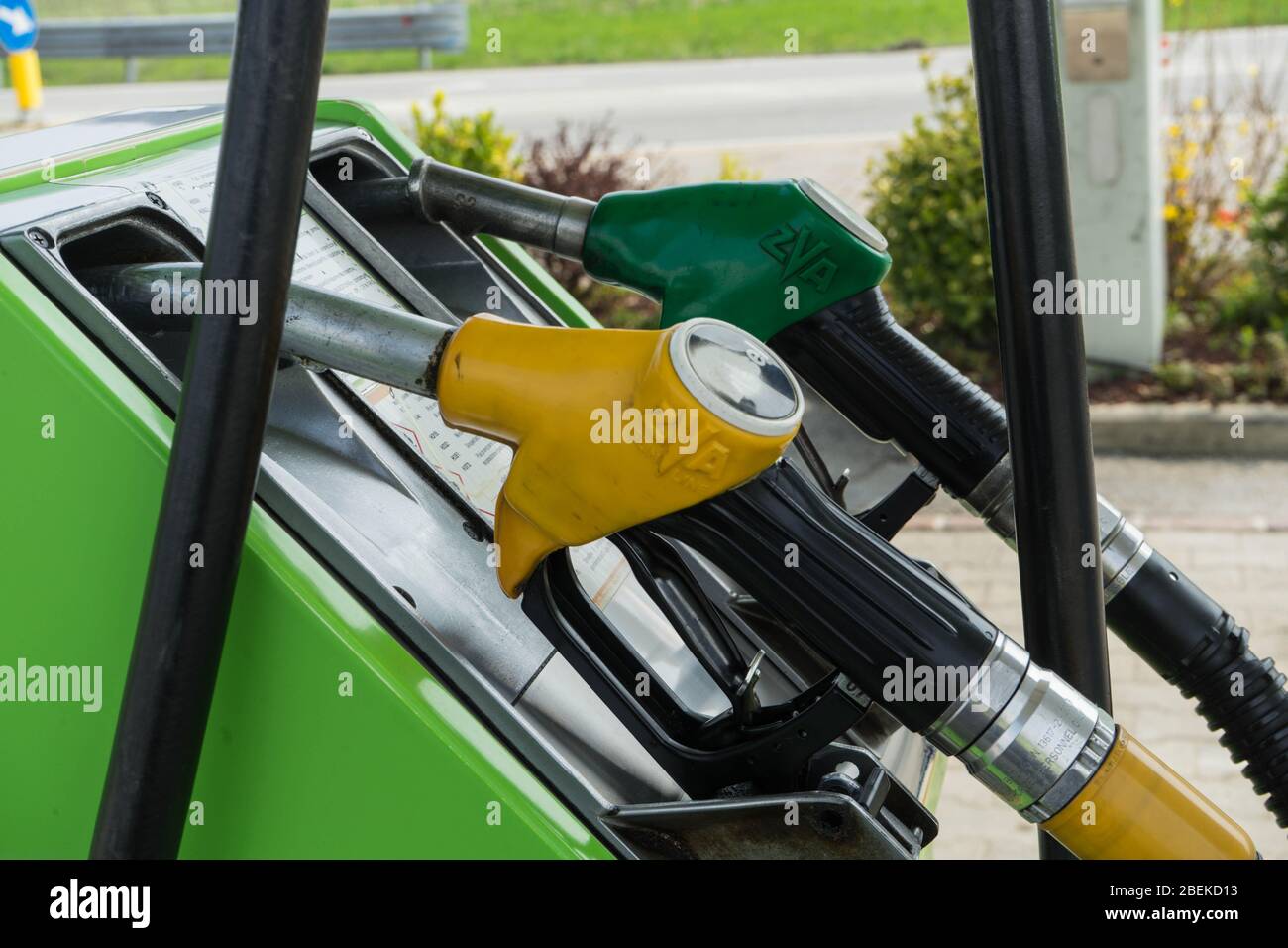 Guns of a petrol pump Stock Photo - Alamy