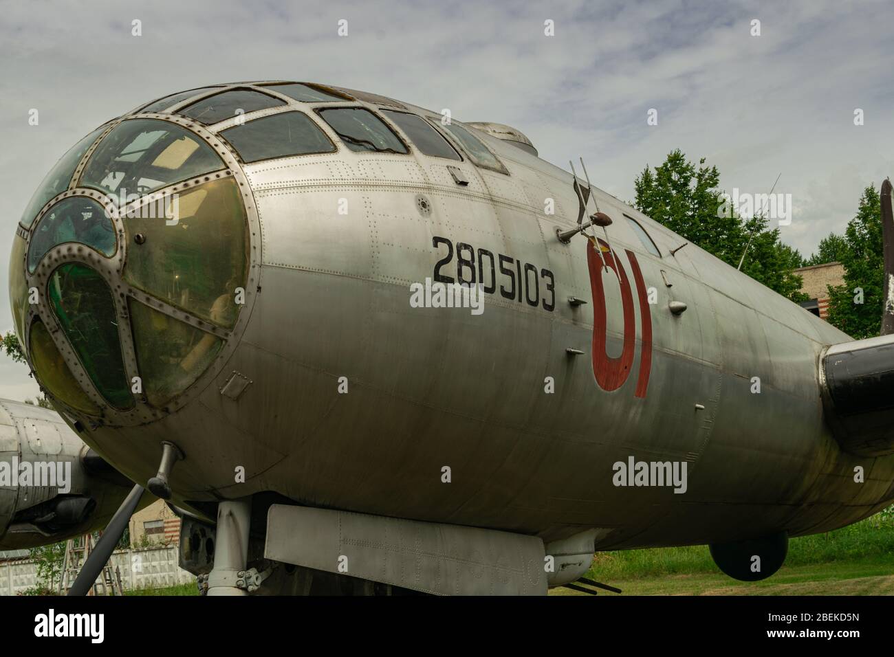 Moscow/Russia; June 26 2019: Tupolev Tu-4 long range heavy bomber close ...