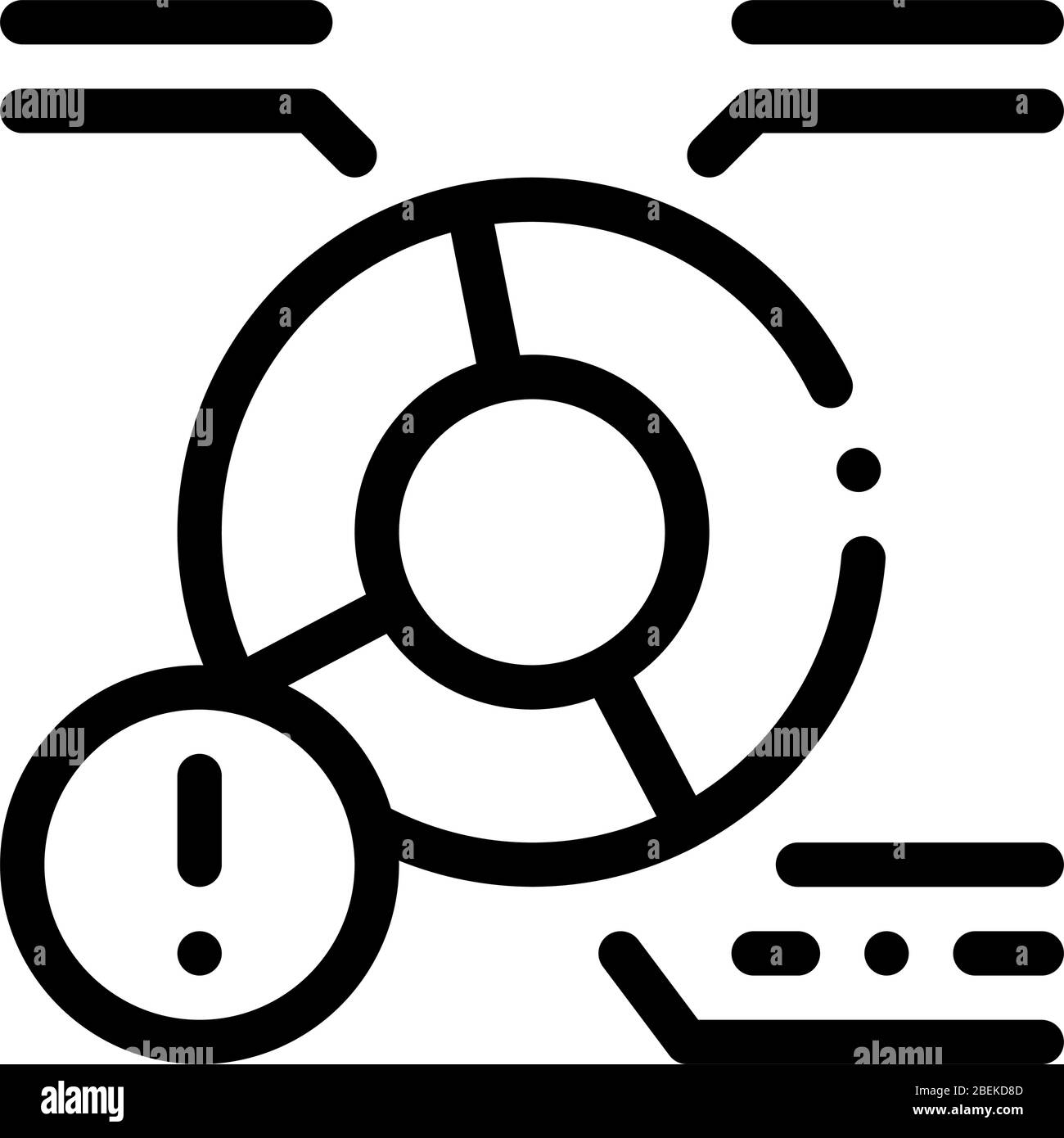 pie chart error icon vector outline illustration Stock Vector Image ...