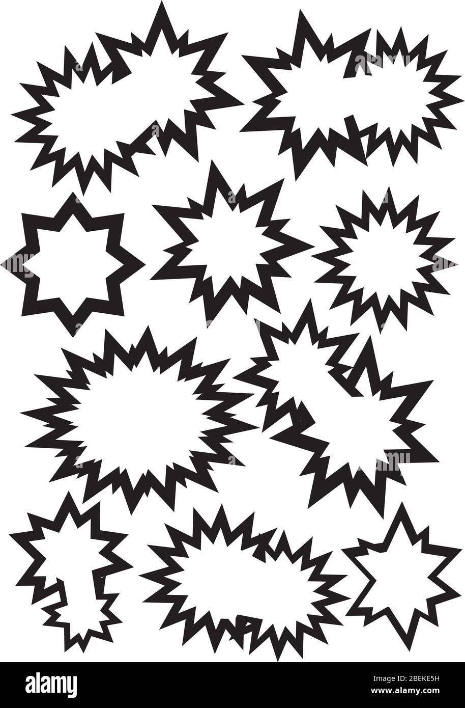 Black jagged outline speech balloons cartoon vector graphic for ...