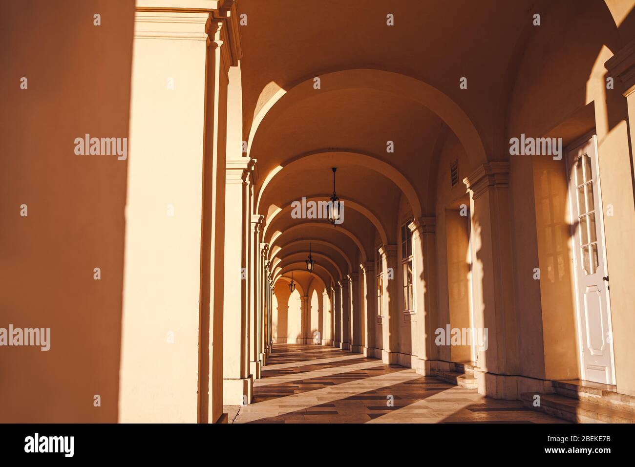 hallway passage with architectural arches Stock Photo - Alamy