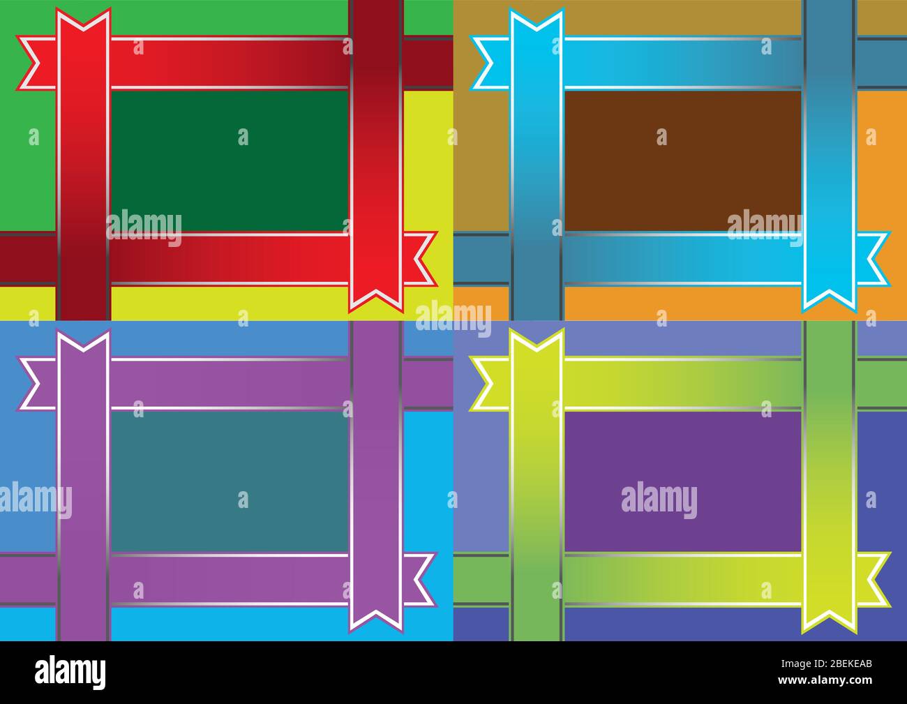 Vector illustration of ribbon frame page layout with copy space Stock ...