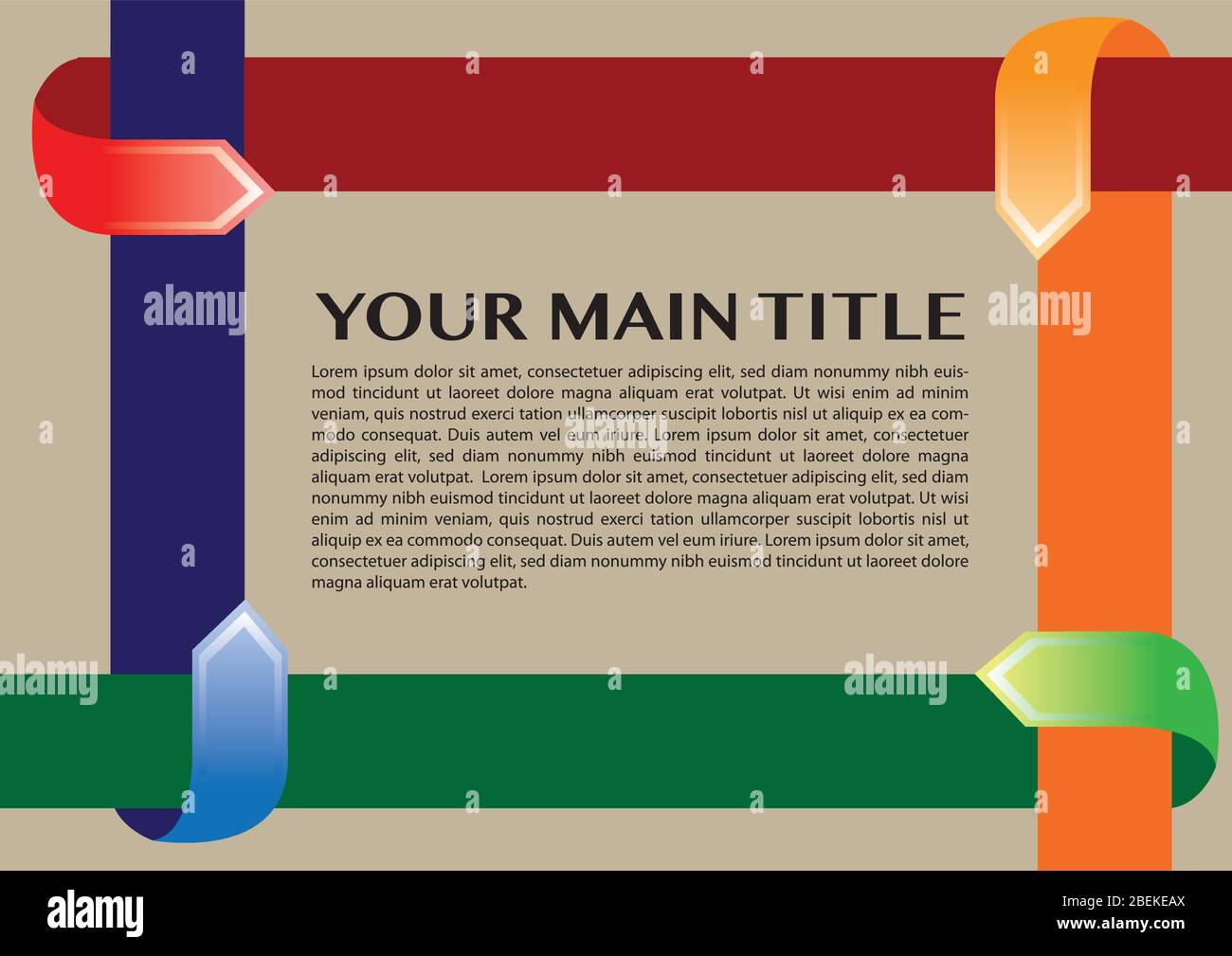 Layout design border with different colors arrows. Vector illustration ...