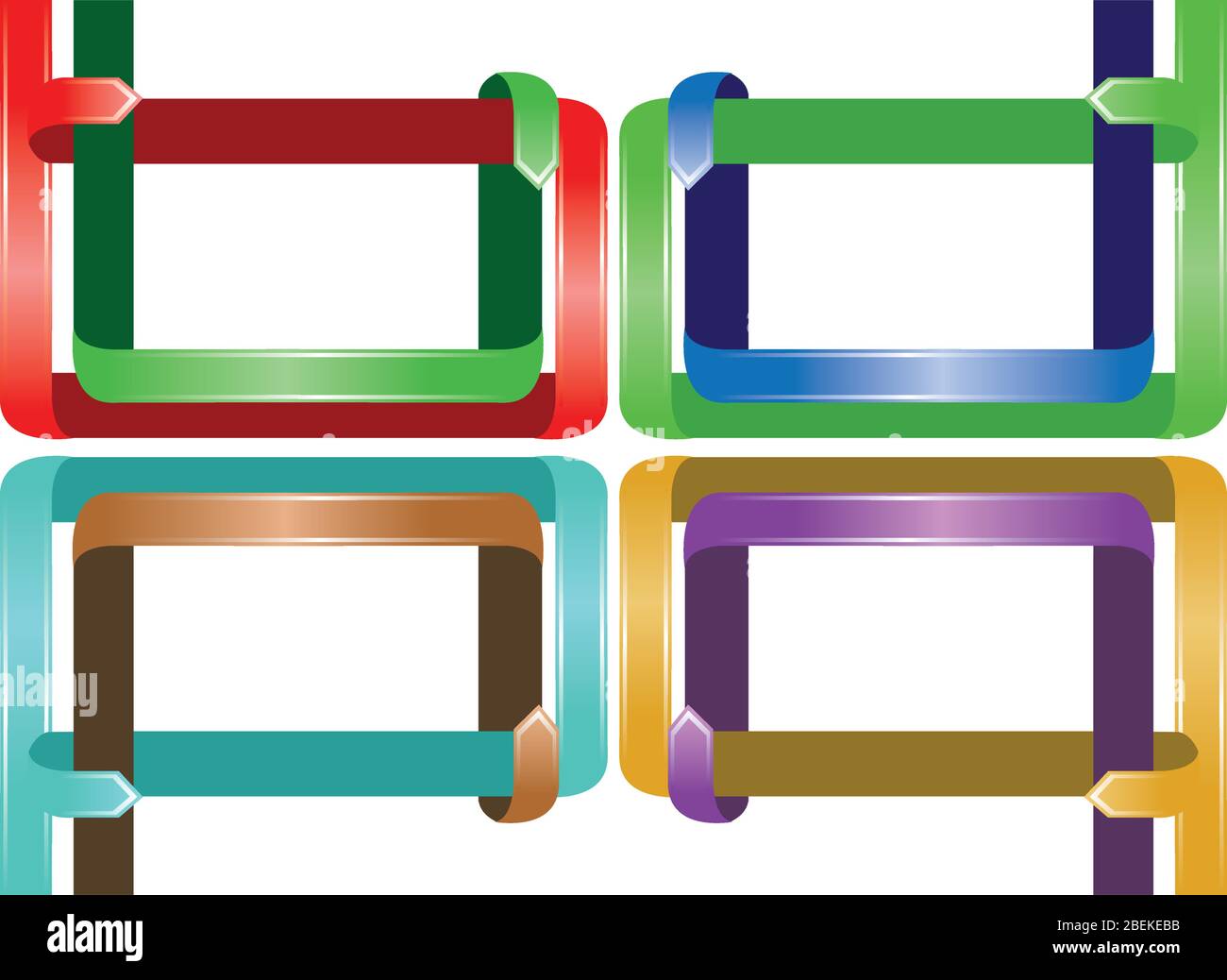 Vector illustration of overlapping colorful ribbons. Design for page ...