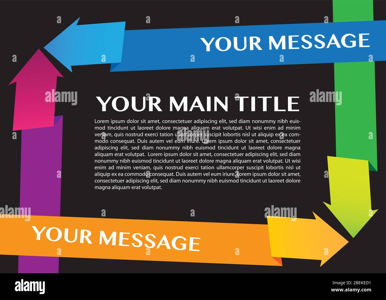 Layout design border with different colors arrows. Vector illustration ...