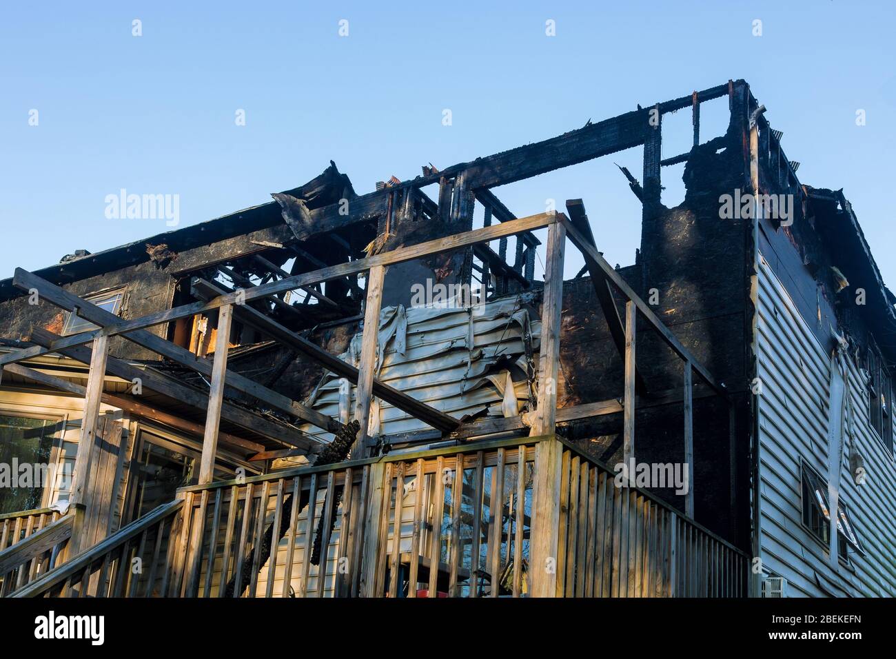 Fragment construction house of the wall of house after a fire Stock ...