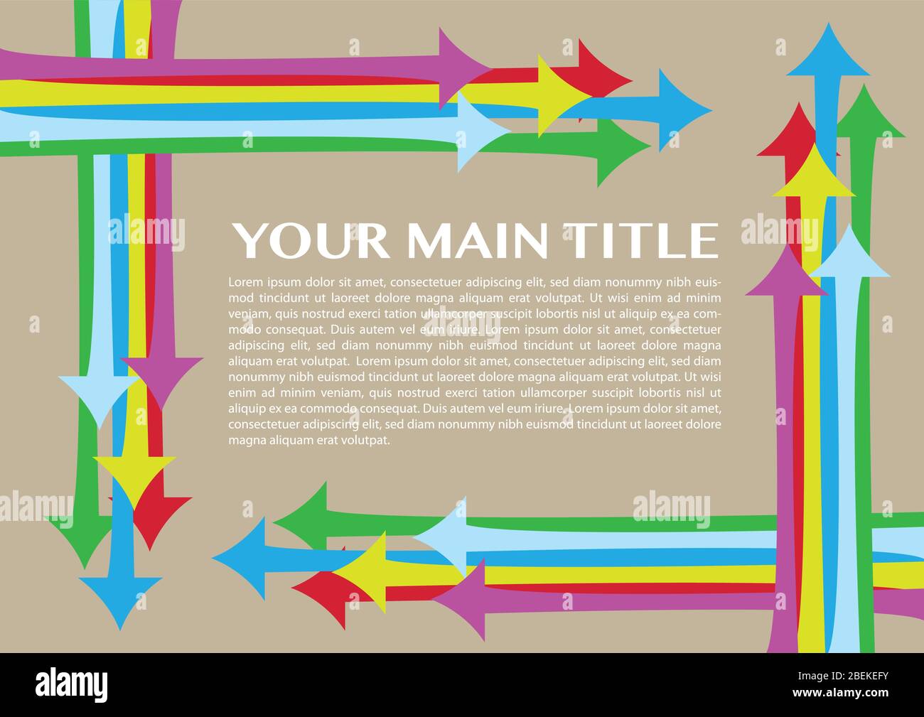 Layout design border with different colors arrows. Vector illustration ...