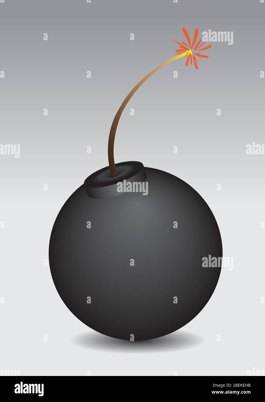 Vector illustration of a bomb that is going to explore Stock Vector ...