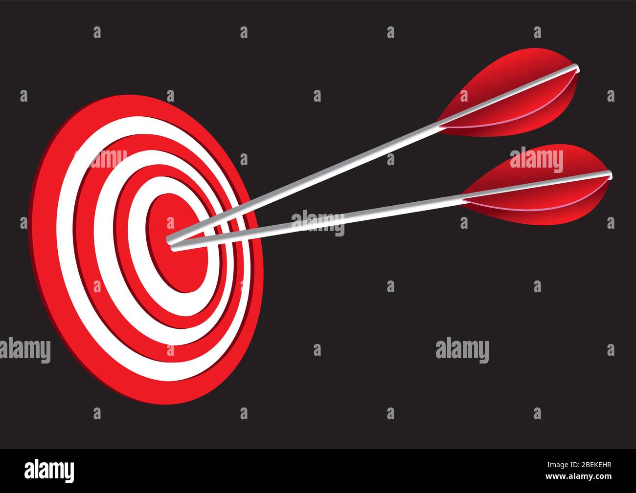 Vector illustration of red target board with two arrows Stock Vector ...