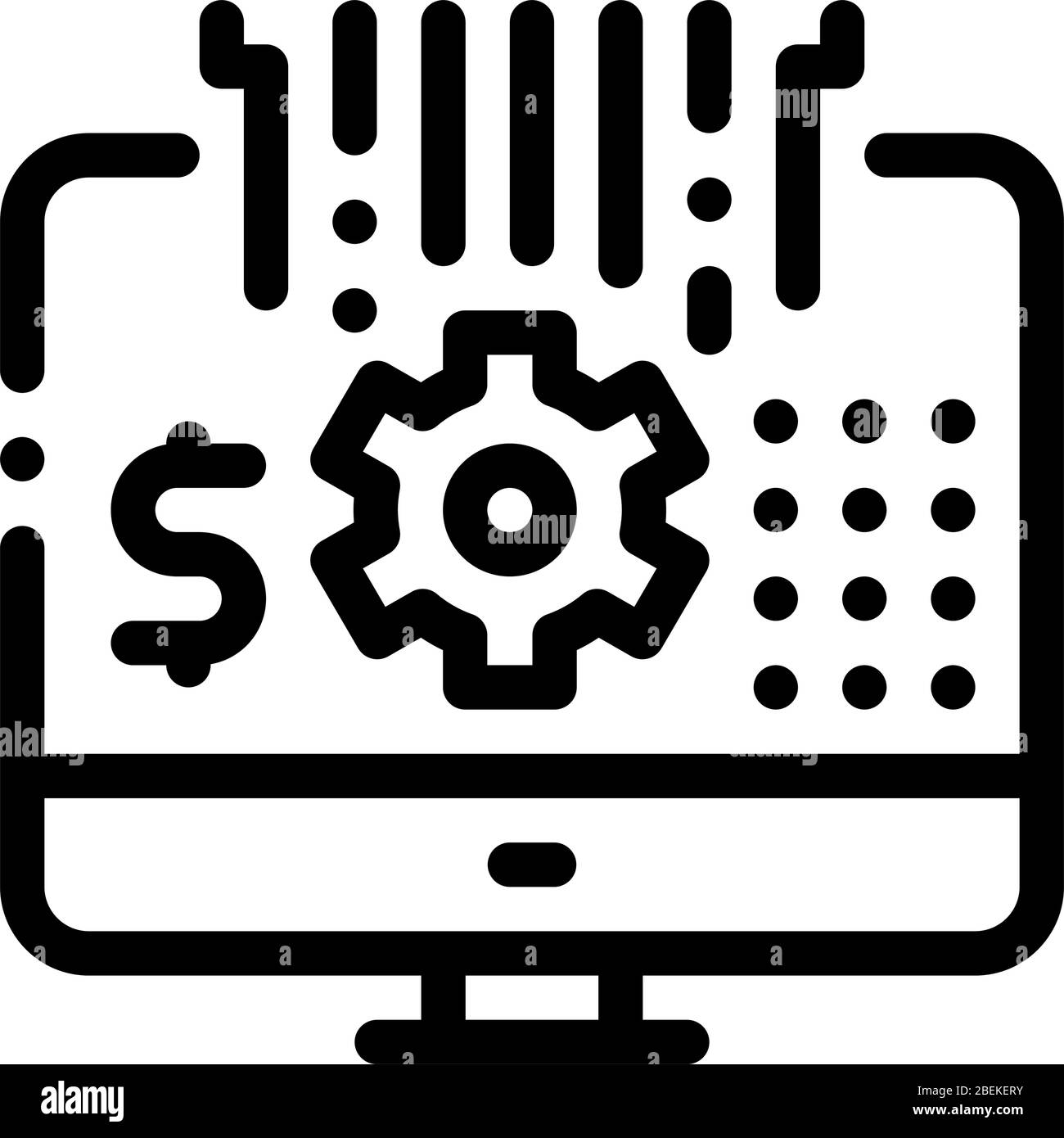 computer cache settings icon vector outline illustration Stock Vector ...
