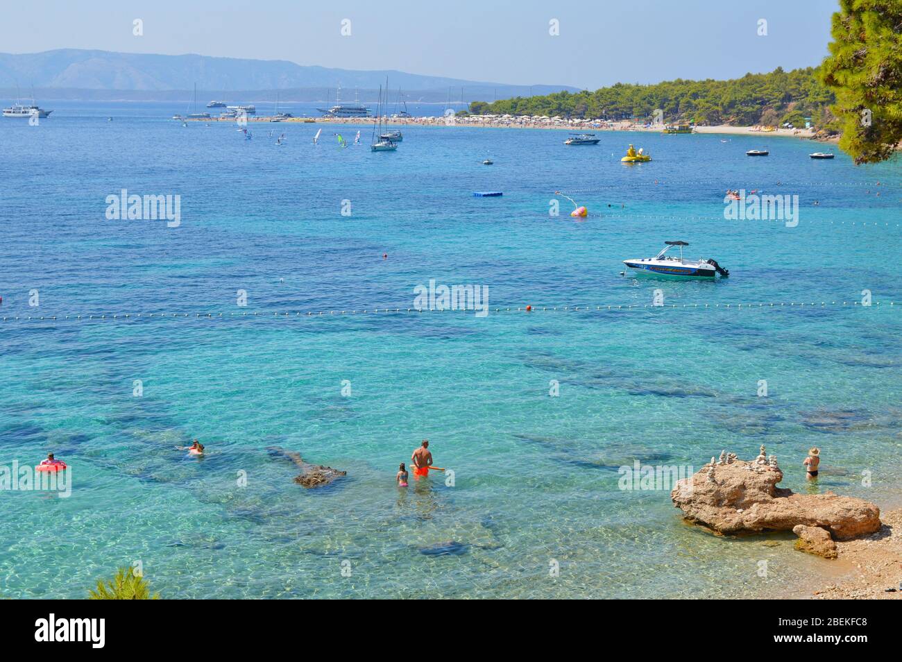 Panoramic view of the beach on the island of Brac, Croatia Stock Photo ...