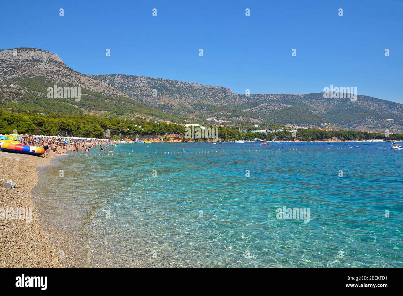 Panoramic view of the beach on the island of Brac, Croatia Stock Photo ...