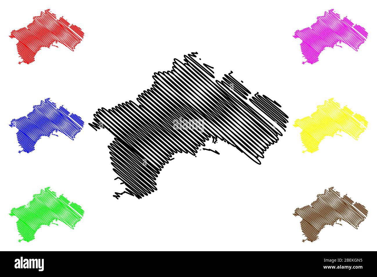 Naples City (Italian Republic, Italy, Campania) map vector illustration ...