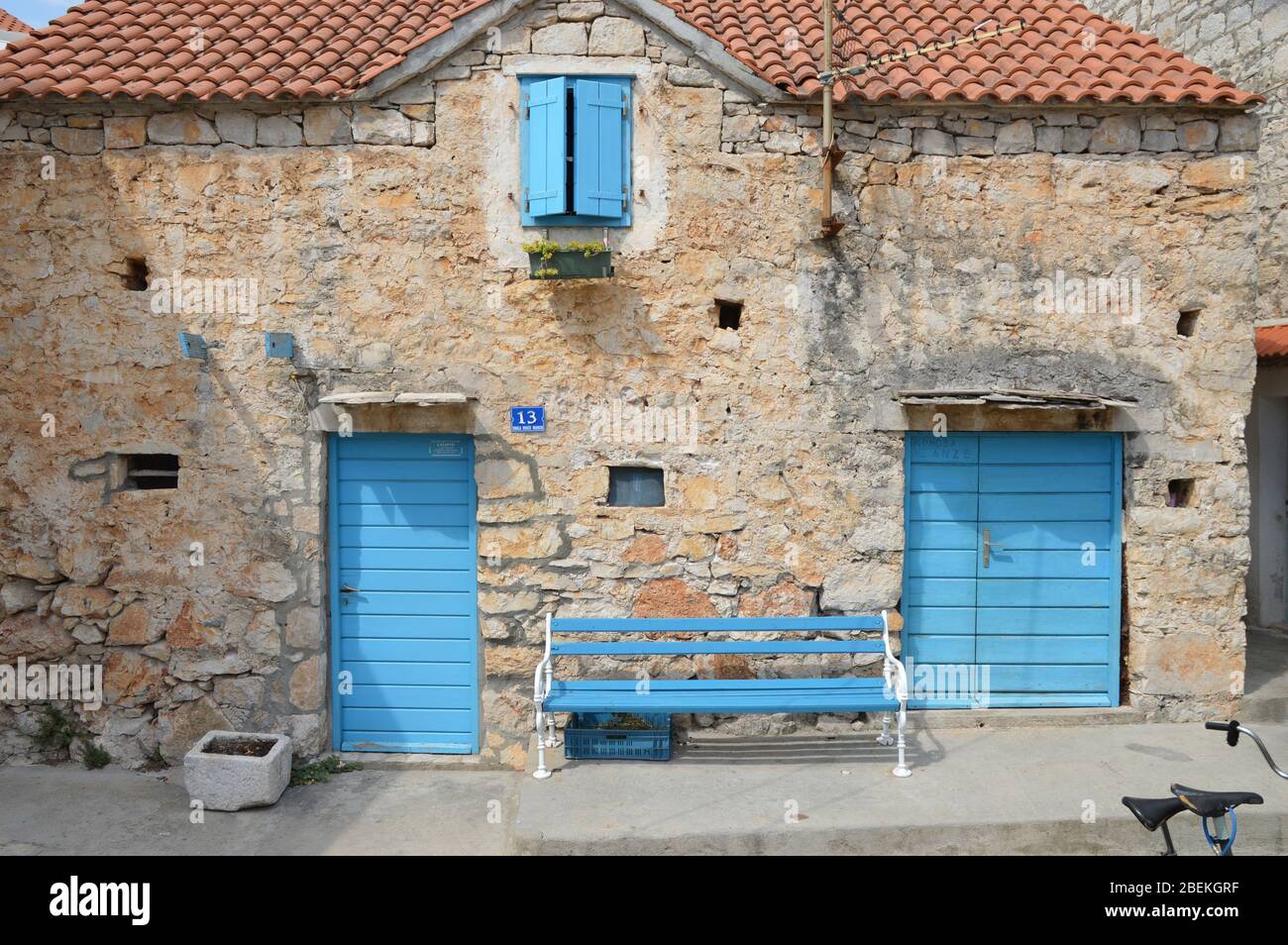 A picturesque house in the village of Solta Maslinica in Croatia Stock ...