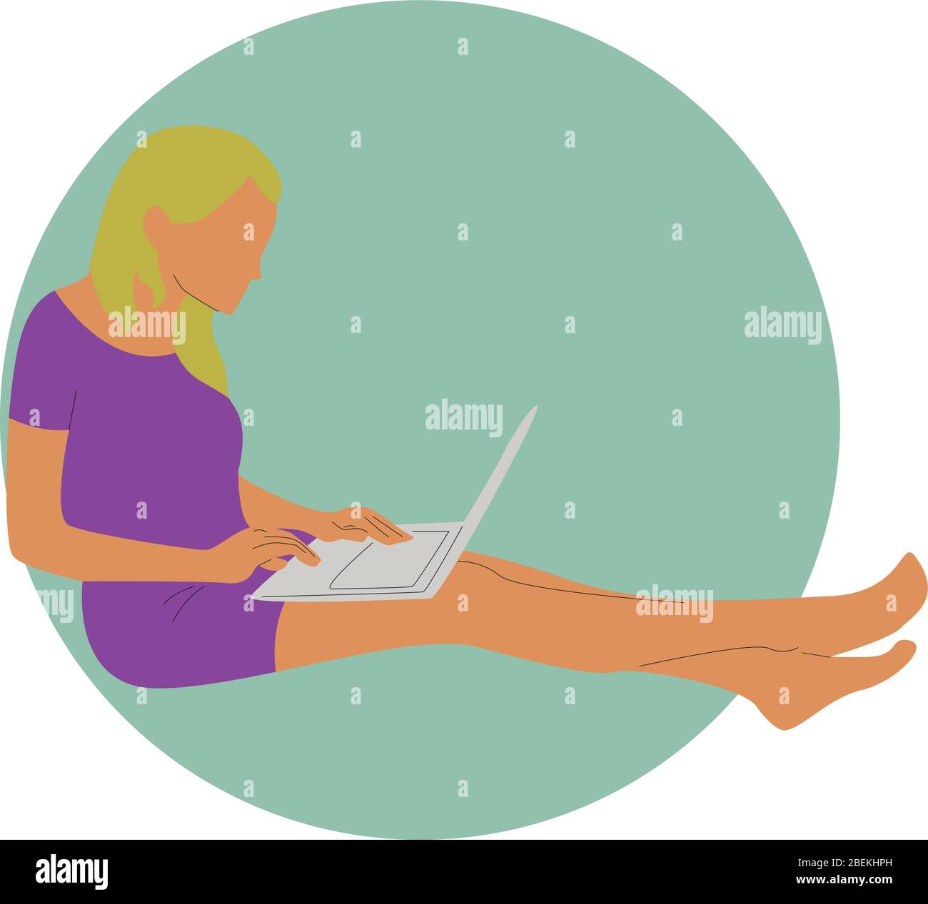 Girl manager laptop online Stock Vector Images - Alamy