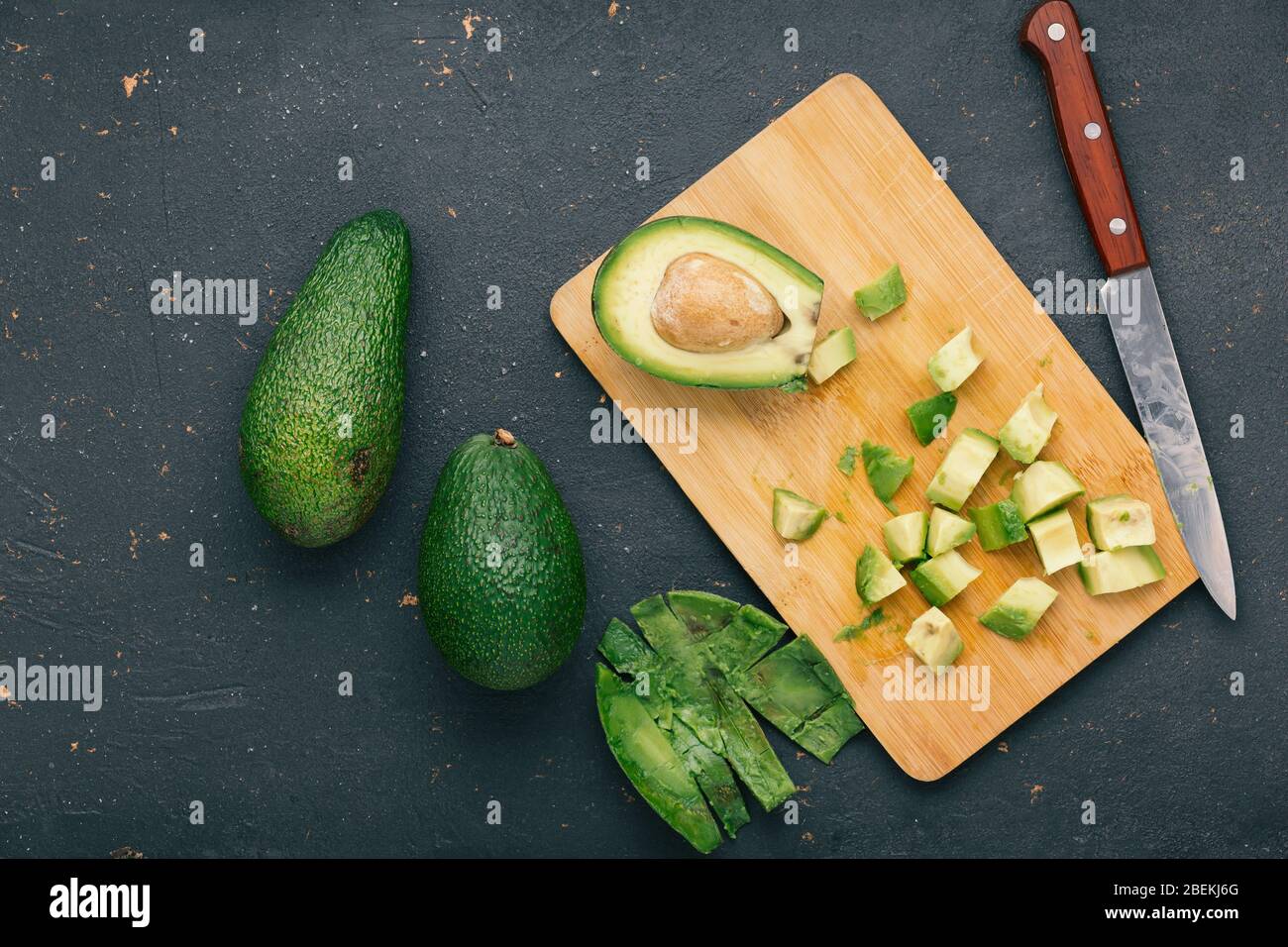 Diced avocado for making sauce or salad Stock Photo - Alamy