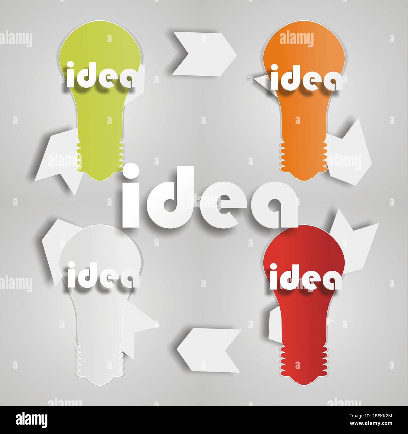paper bulb with idea Stock Photo - Alamy
