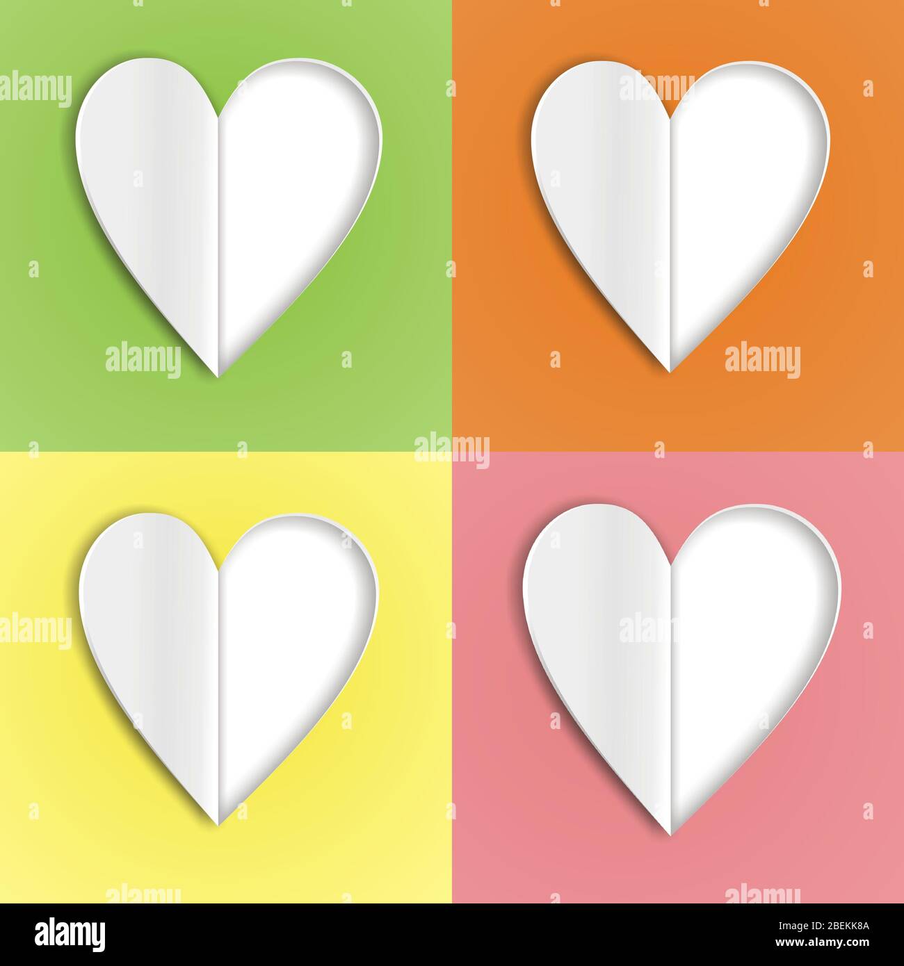 colorfull illustration of hearts cut from paper Stock Photo - Alamy