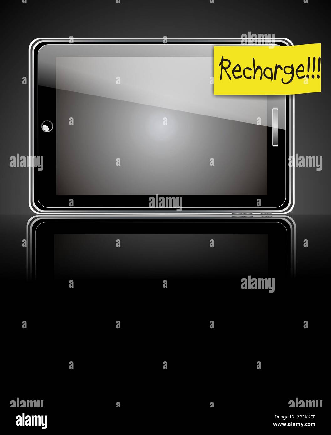 illustration of smart phone with yellow labels Stock Photo - Alamy