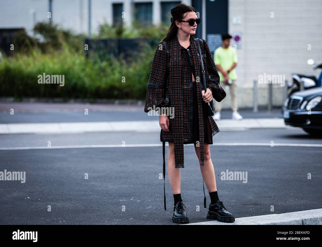 MILAN, Italy- September 18 2019: Madelynn Furlong on the street during ...