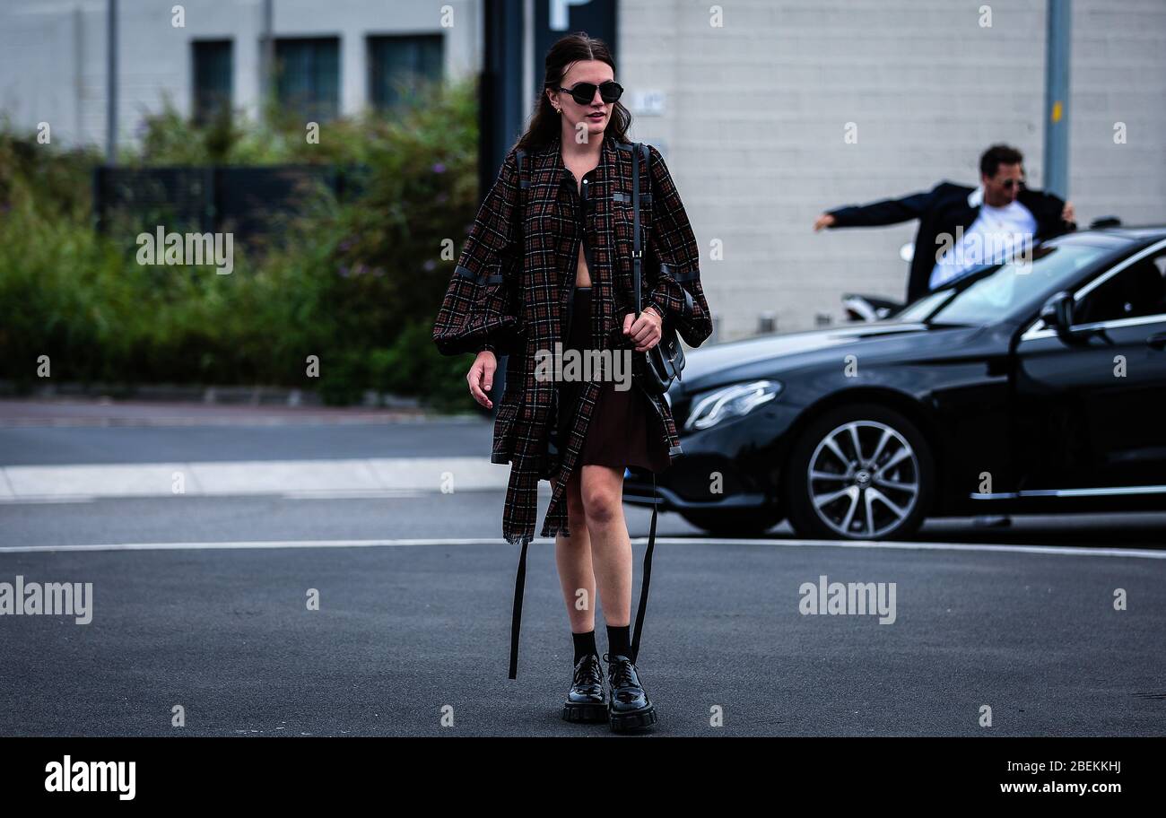 MILAN, Italy- September 18 2019: Madelynn Furlong on the street during ...