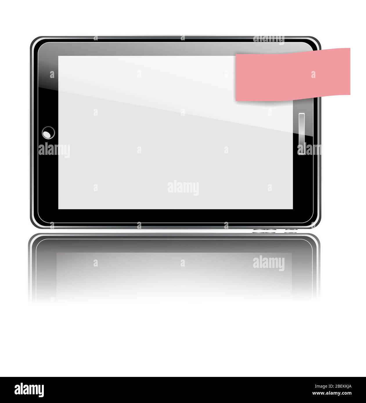 smart phone with yellow label on the screen Stock Photo - Alamy