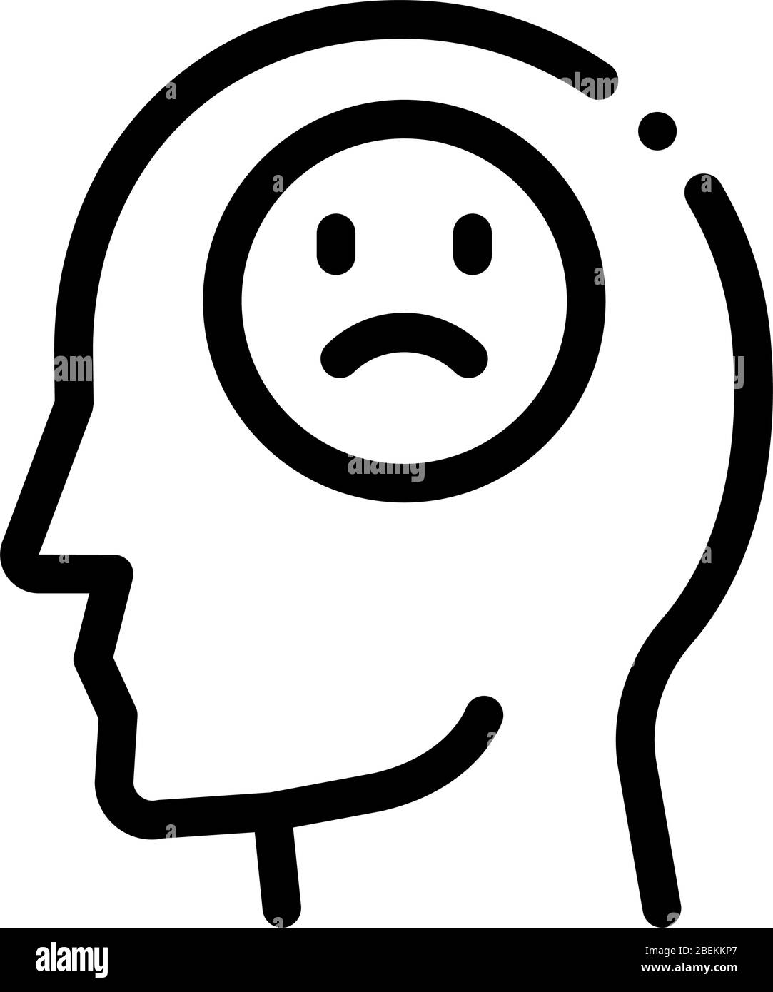 Depressed person icon outline Cut Out Stock Images & Pictures - Alamy