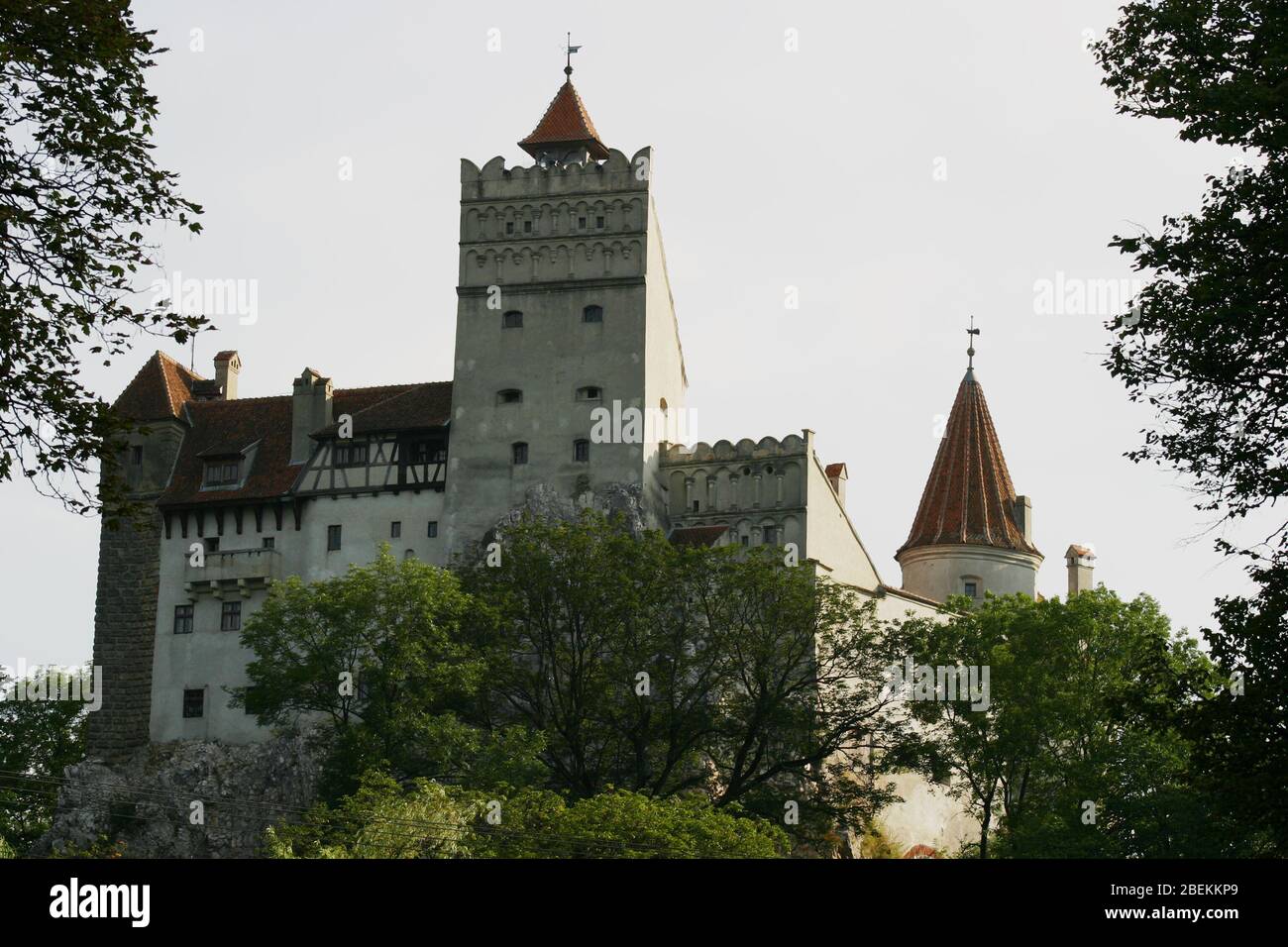 Exterior view of the 14th century Bran Castle in Romania Stock Photo ...