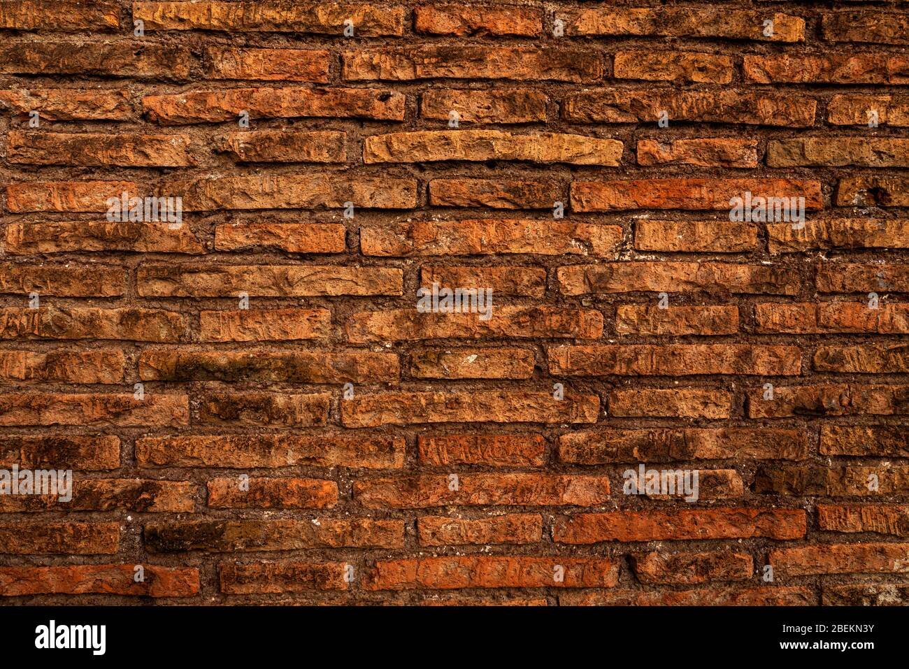 Aged red brick wall texture with sunlight Stock Photo - Alamy