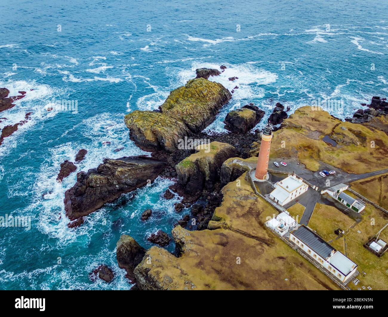 Stunning Aerial Photograph of the Butt of Lewis Lighthouse on the Isle ...