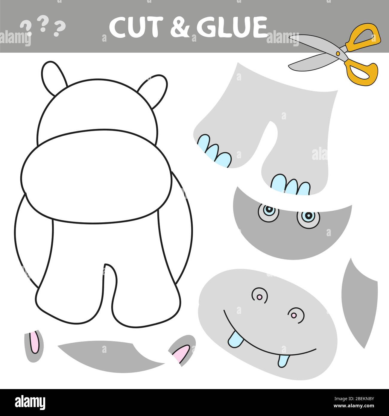 Use scissors and glue and restore the picture inside the contour. Easy ...