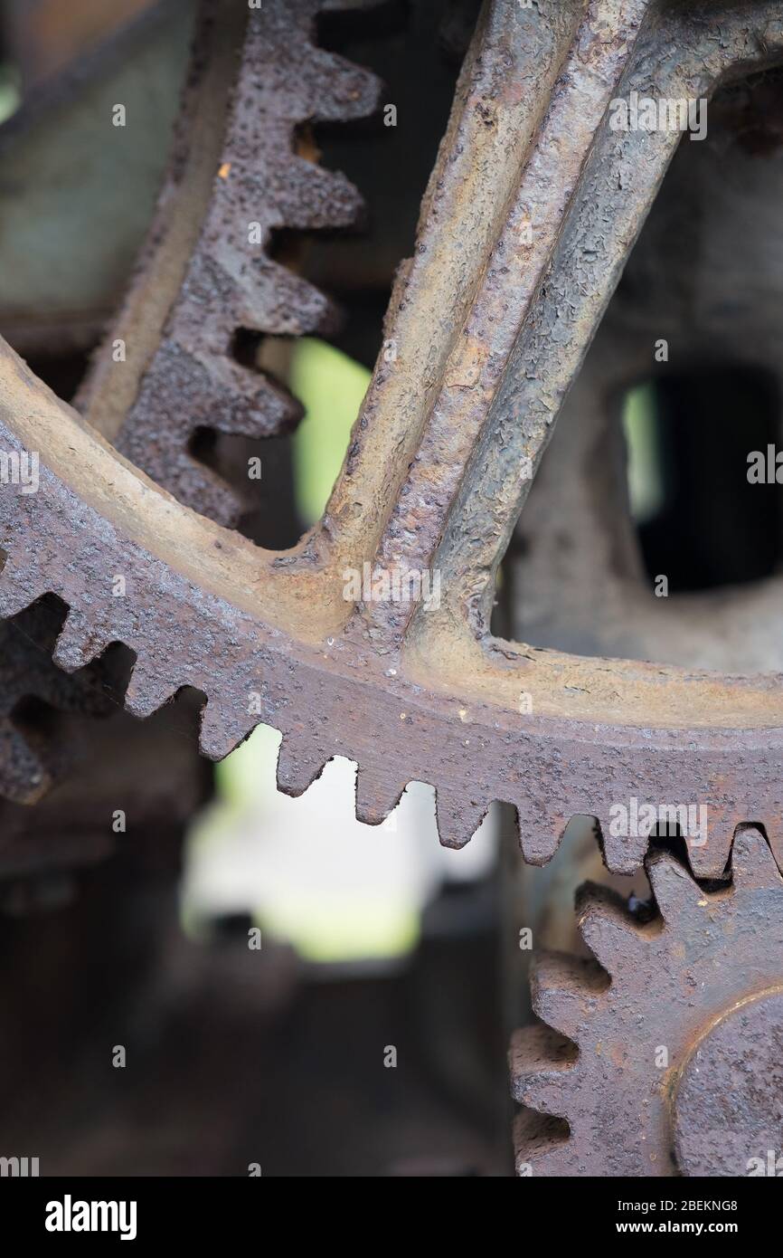 Old rusty iron industrial metal cogs Stock Photo - Alamy