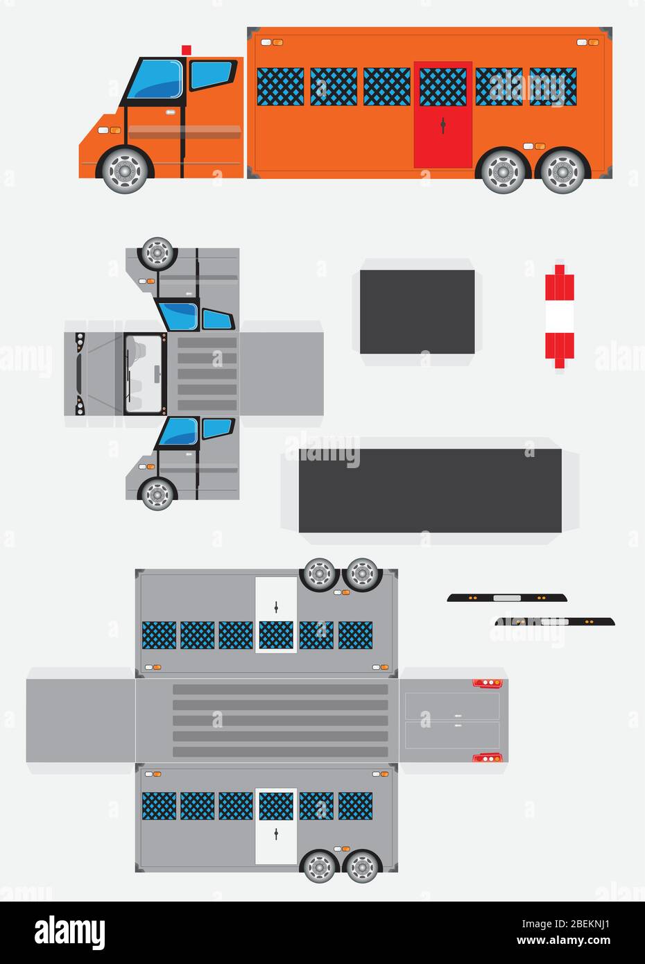 Prison Truck Paper Model cut and Glue it Stock Vector Image & Art - Alamy
