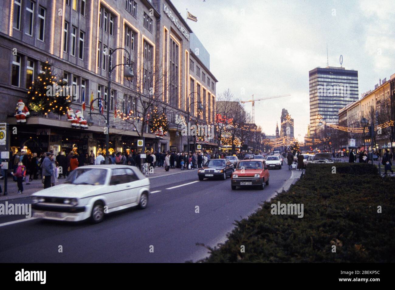 Tauentzienstraße Berlin in December 1990 Stock Photo - Alamy